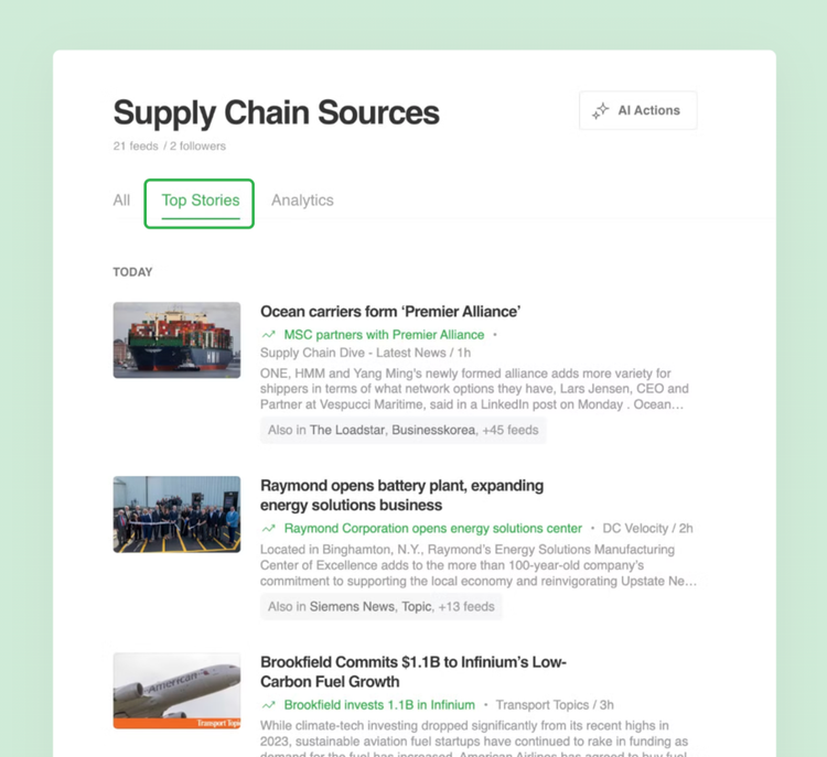 Monitor high-impact stories on topics of interest with ‘Top Stories ...