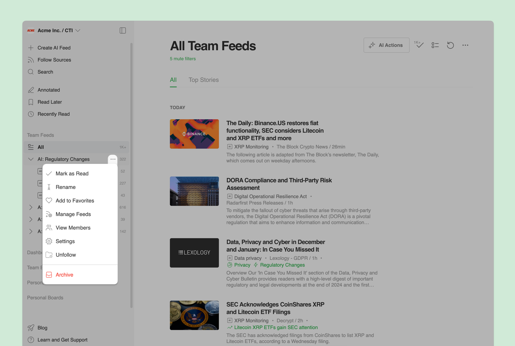 Feedly sidebar update | Feedly